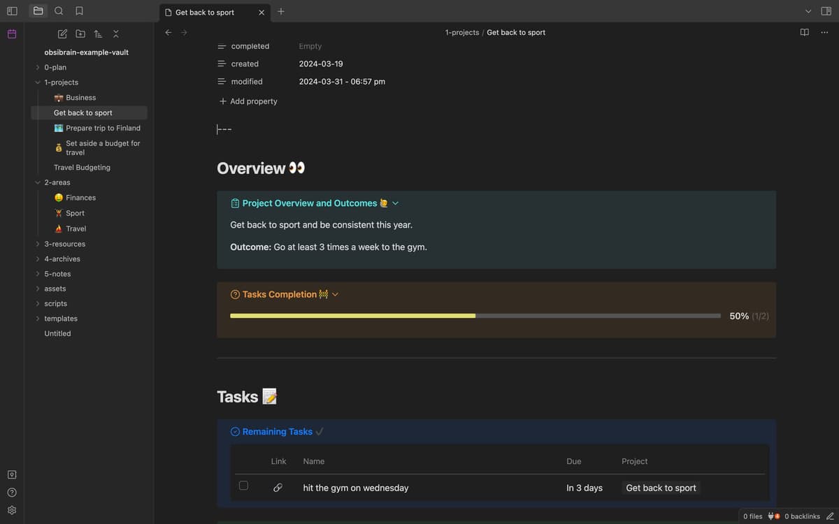 All-in-One Productivity Template for Obsidian - Obsibrain